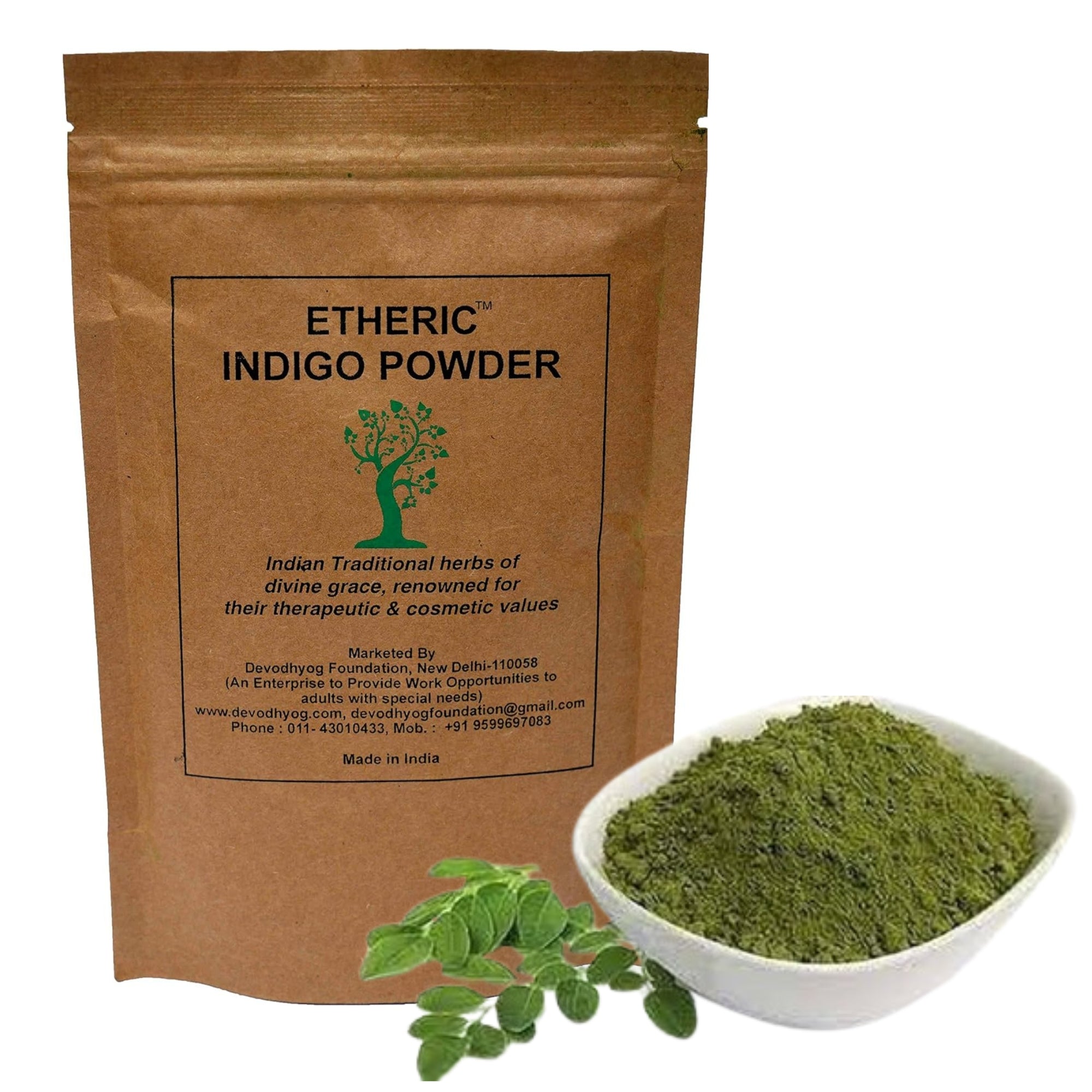 Etheric Indigo Hair Dye II Indigo Leaves Powder (200 gm Pack) for Chem