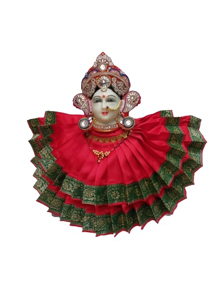 DOUBLE LAYER Kalash Silk Saree (RED) for Navaratri Goddess, MataRani P