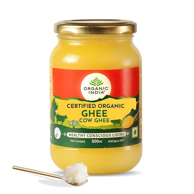 Organic India Organic Cow Ghee 500 ml Bottle | 100% Gir Cow Ghee | Ved