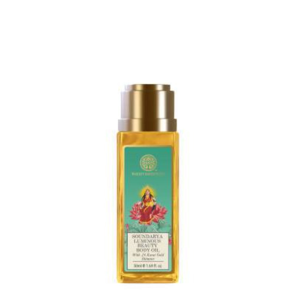 Forest Essentials Soundarya Luminous Beauty Body Oil with 24 Karat Gol